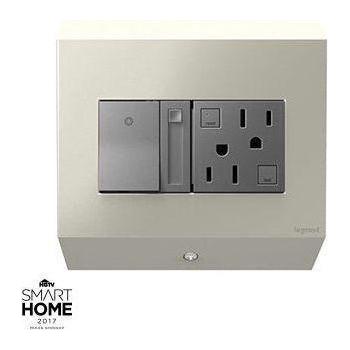 Control Box with Paddle Dimmer and 15A GFCI Outlet