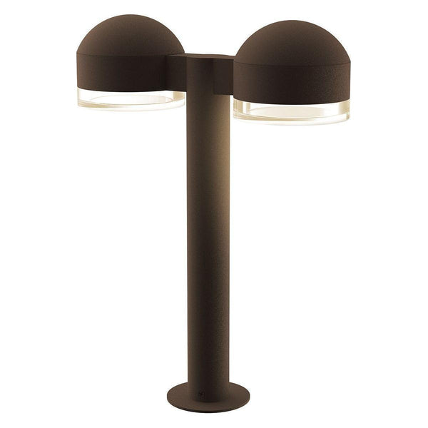 REALS 16" LED Double Bollard with Dome Cap and Cylinder Lens