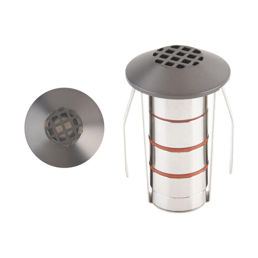 LED 1" 12V Round Beveled Top Inground Indicator Light with Hex Louver ...