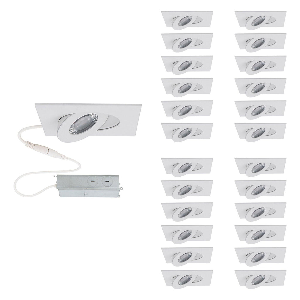 Lotos 2" LED 1-Light Square Adjustable Recessed Kit (Pack of 24 ...